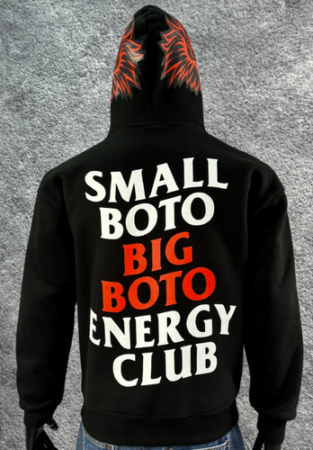 Small Boto Big Boto Energy Black Heavyweight Hoodie | SLAY247