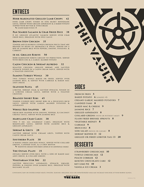 MENU | THE VAULT