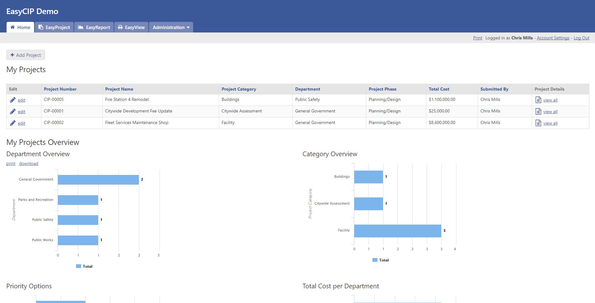 Capital Improvement Plan Software | EasyCIP