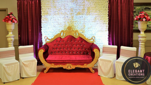 Maroon & White Floral Backdrop | Elegant Creations