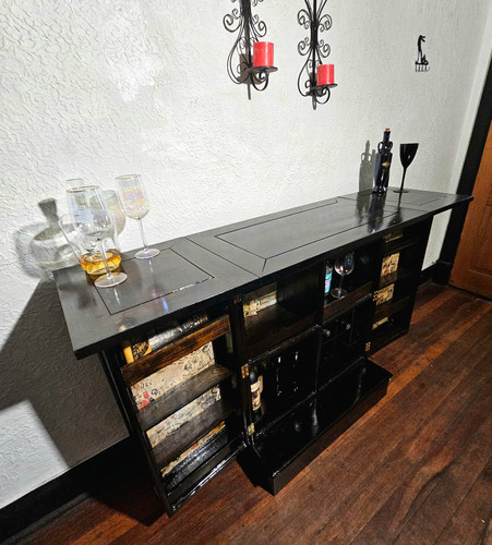 Mid-century Metamorphic Rolling Bar Cabinet, Cocktail Bar. | Nichola's