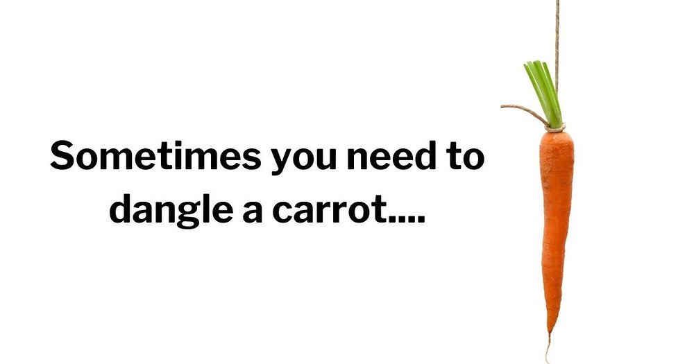 Sometimes you need to dangle a carrot...