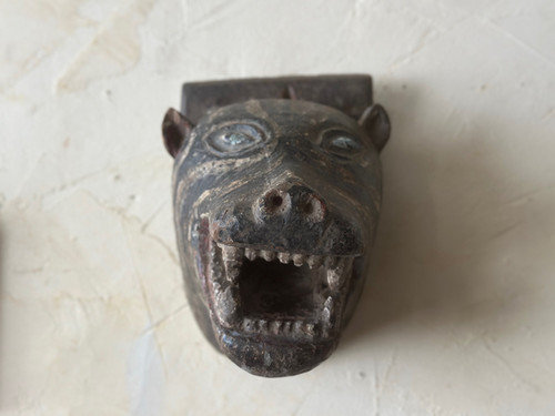 india wooden tiger object | TABULE アジアのアンティーク家具