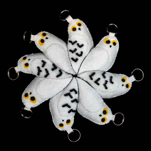 Snowy Owl Keychain | Birding Store | Flocking Around