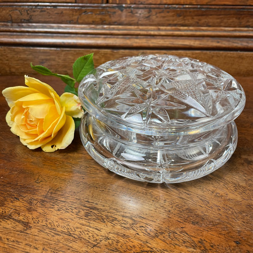 A Heavily Cut Crystal Dressing Table Pot | R.J. Maypole