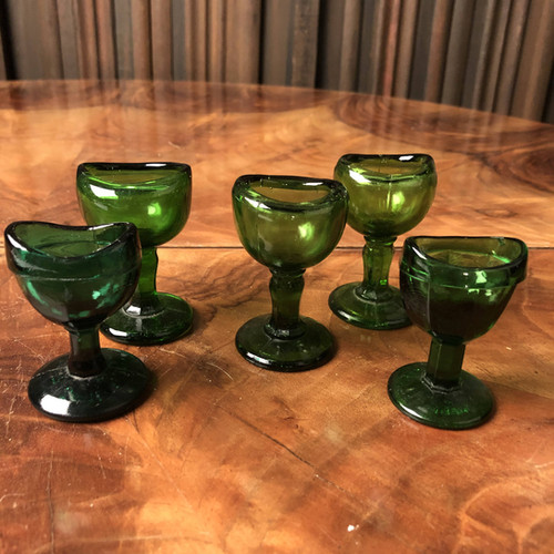 Victorian Green Glass Eye Bath | R.J. Maypole