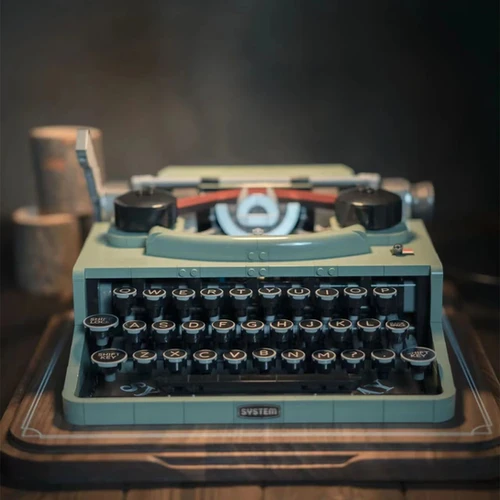 Retro Typewriter Building Blocks Keyboard Moc Set Toy Brick Typewriter ...