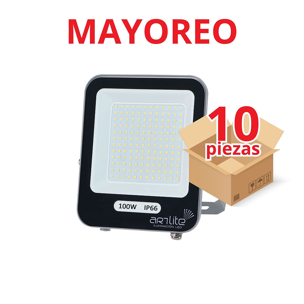 MAYOREO 10pz Reflector LED SMD Slim Cuadrado 100W- Artlite | InterLEDs PV