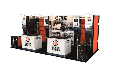 10x20 Custom Black Laminate Booth | flatworksdisplays