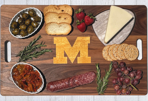 MICHIGAN "Block M" Charcuterie Board | CCC Hardwood Designs