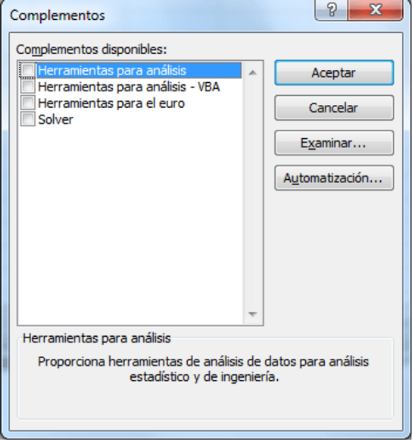COMPLEMENTOS EN EXCEL