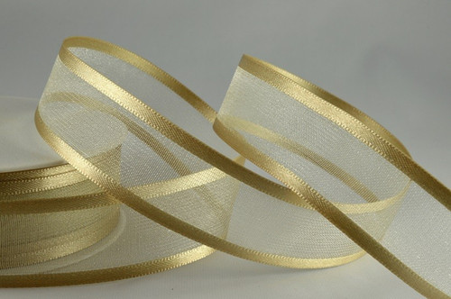 Beige Satin Sheer Ribbon - 25 Mtr Rolls - 10mm Wide | Craftmania