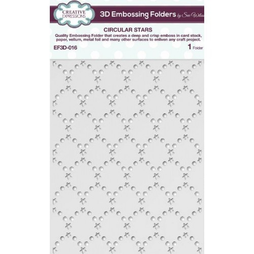 Circular Stars 3D Embossing folder By Sue Wilson | Creative Expressions