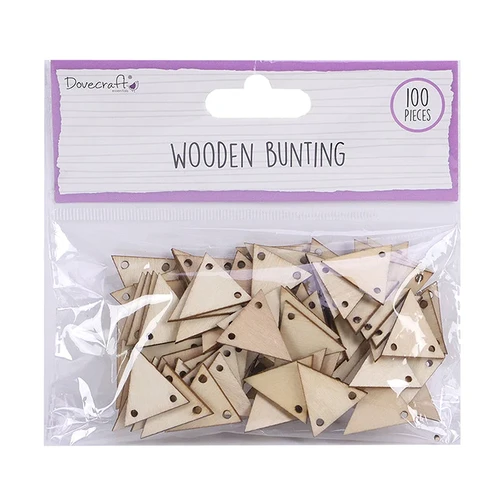 Wooden Bunting - 100 pieces By Dovecraft | Craftmania