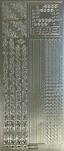 Borders & Corners - Silver Peel Off Sticker - By Starform | Craftmania