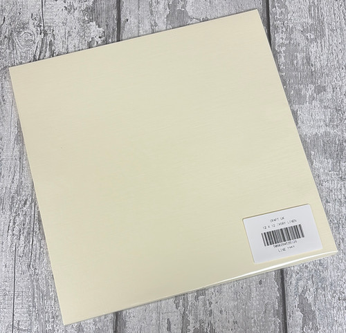 12"x12" Ivory Linen Card 300gsm By Card Craft UK | Craftmania
