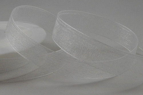 White Sheer Ribbon - 15mm Wide - 25mtr Roll | Craftmania