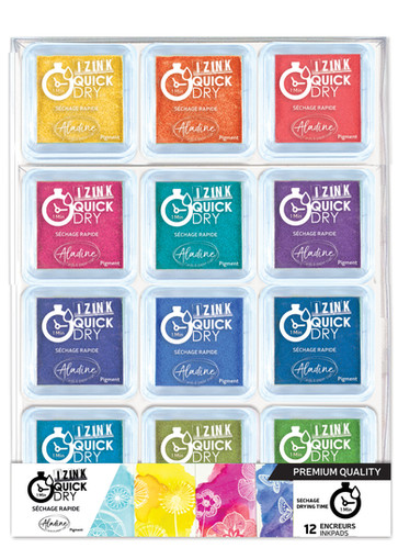 Izink Quick Dry Pigment Medium Ink Pad - Bright (Set of 12) | Craftmania