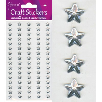 Silver Stars - Sticky Back - 108pcs By Eleganza | Craftmania
