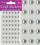 Silver Diamante Sun gems - 8mm - Sticky Back By Eleganza | Craftmania