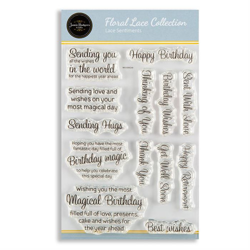 Lace Sentiments Clear Stamp Set - Floral Lace Collection By Jamie ...