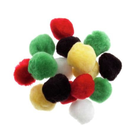 Multi Coloured Pom Poms - 1" | Craftmania