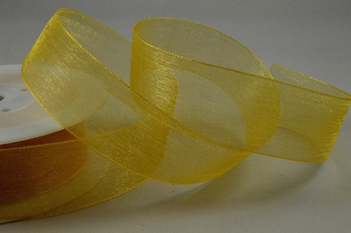 Gold Sheer Ribbon - 15mm Wide -25mtr Roll | Craftmania