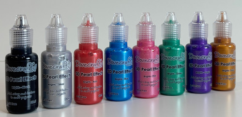 3D Pearl Effects Glue - 8 x 20ml Bottles (Brights) By Dovecraft ...