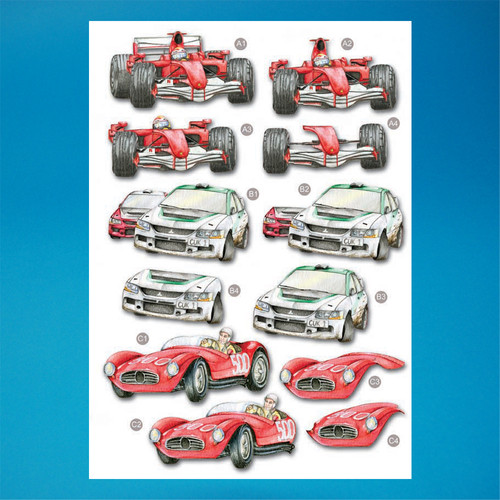 Racing Cars - Die Cut Decoupage By Craft UK | Craftmania