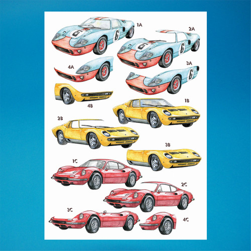 Car Die cut Decoupage - A4 Sheet By Card Uk | Craftmania