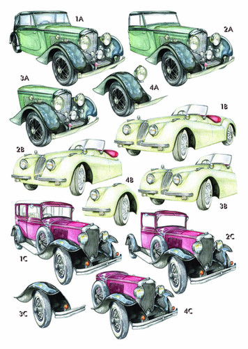 Vintage Cars - Die Cut Decoupage By Craft UK | Craftmania