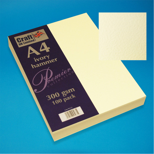 Ivory - Hammer Card - 100 Sheets - A4 - 300gsm | Craftmania