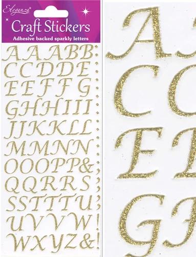 Gold Glitter Alphabet Sticker By Eleganza | Craftmania