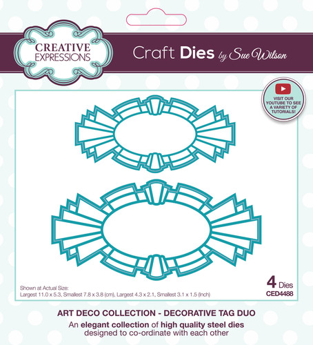 Decorative Tag Duo - Art Deco Collection By Sue Wilson | Craftmania