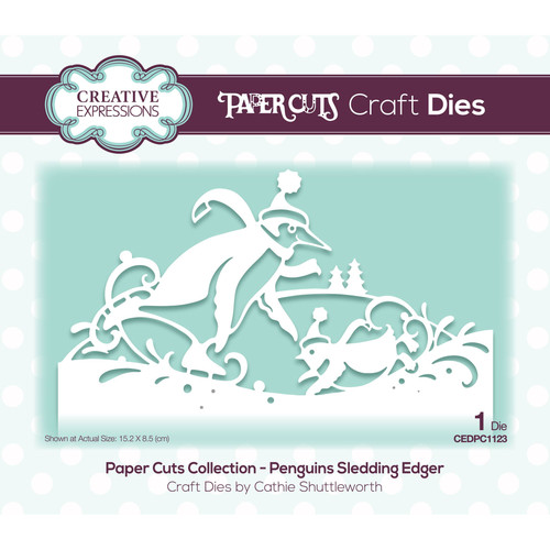 Penguins Sledding - Edger Craft Die By Paper Cuts | Craftmania