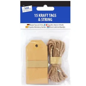 Kraft Tags & String - 15 pack By Just Stationery | Craftmania