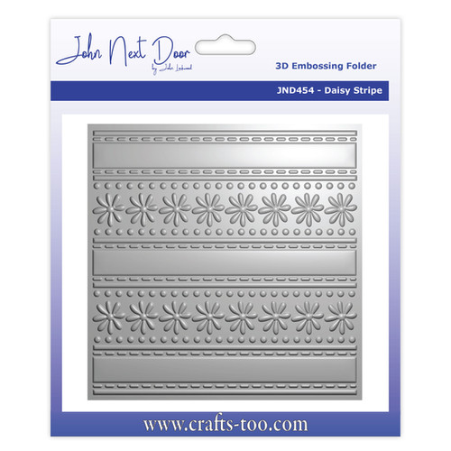 Daisy Stripe - 3D Embossing Folder By John Next Door | Craftmania