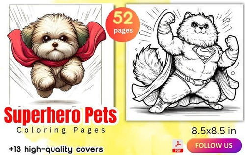 Superhero Pets Colouring Pages | Giorgi's Place