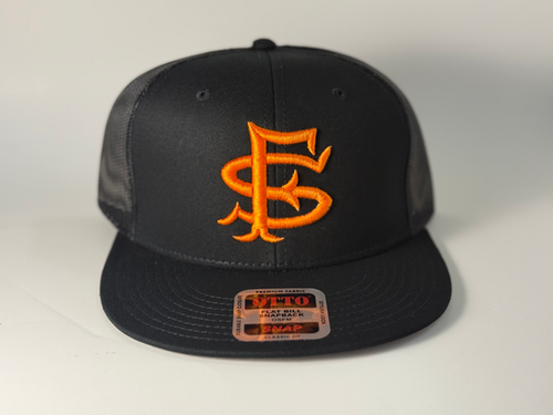 SF Seals Black Trucker Hat/ Orange Logo | Bay Area Fire Store