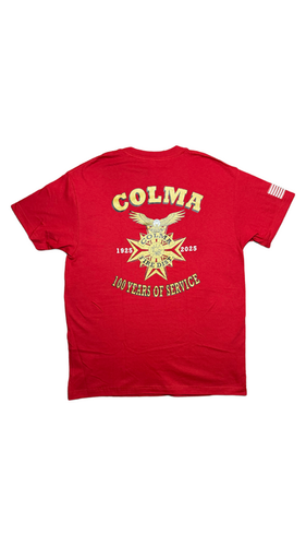 Colma Fire District 100 Yr Anniversary Red T-Shirt | Bay Area Fire Store