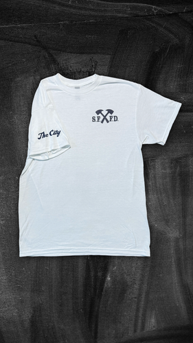 SFFD Cross Axe White T-Shirt | Bay Area Fire Store