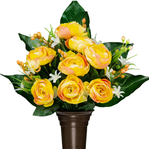 Yellow Ranunculus Mausoleum Wall Arrangement | Timeless Tributes Mo