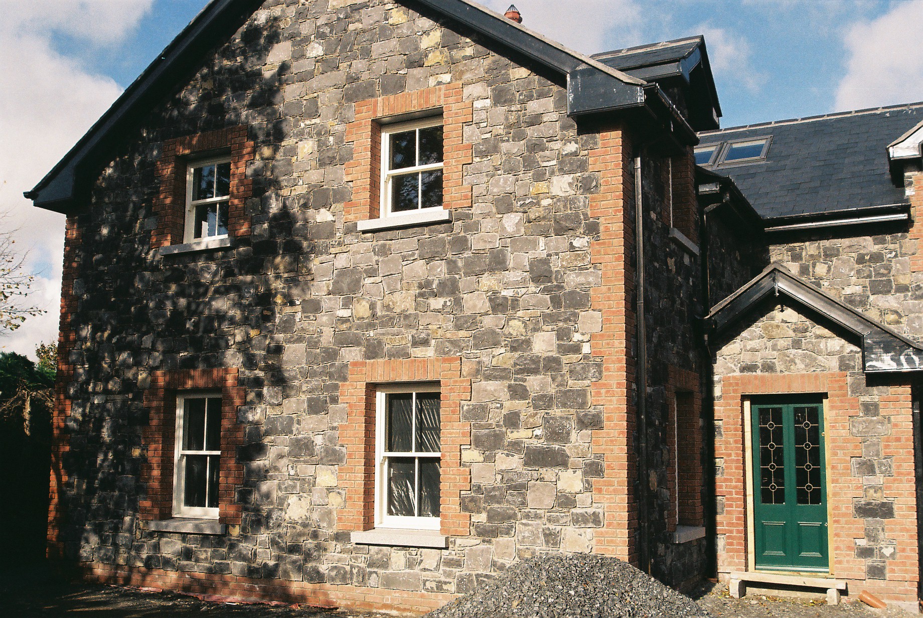 Dublin stonemason limestone and brick house