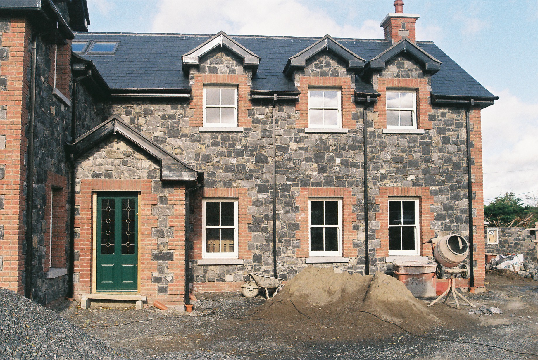 Dublin stonemason limestone and brick house