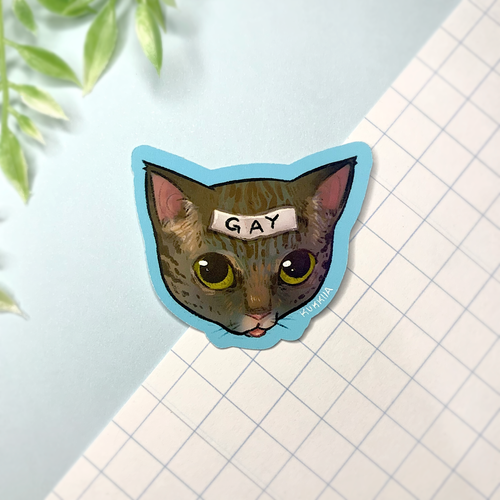 Gato Gay Adesivo Vinílico | À prova d'água | KUKKIIA
