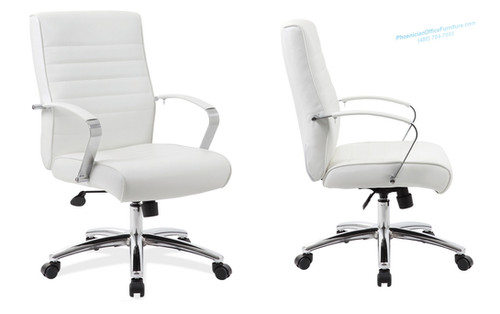 Comfortable Mid Back Chair in White Black Gray Red