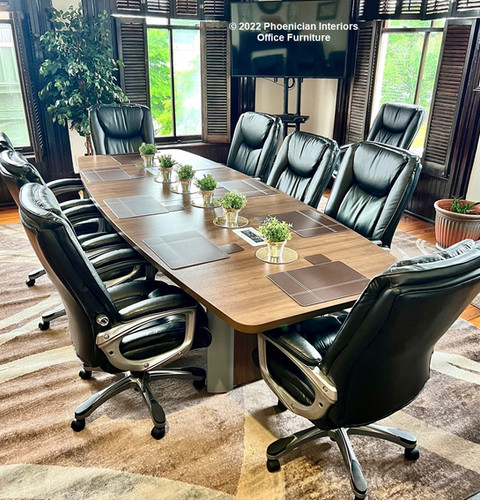 18 ft Modern Conference Table - Hide Wires in Legs