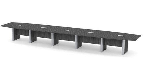 24 ft Modern Conference Table, Hide Wires in Legs