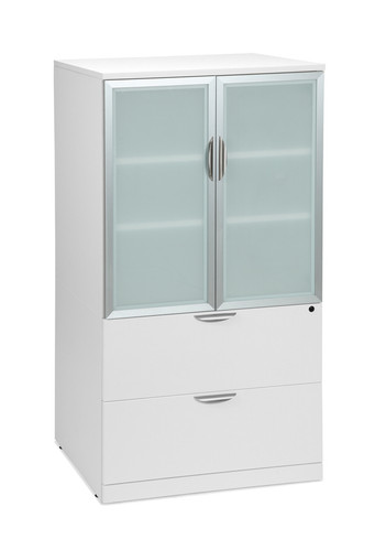 Glass Cabinet has File Drawers | Phoenician Office Furniture