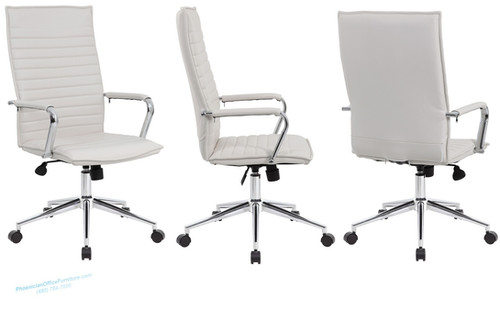 Contemporary Thin Office Chair in White Gray or Black
